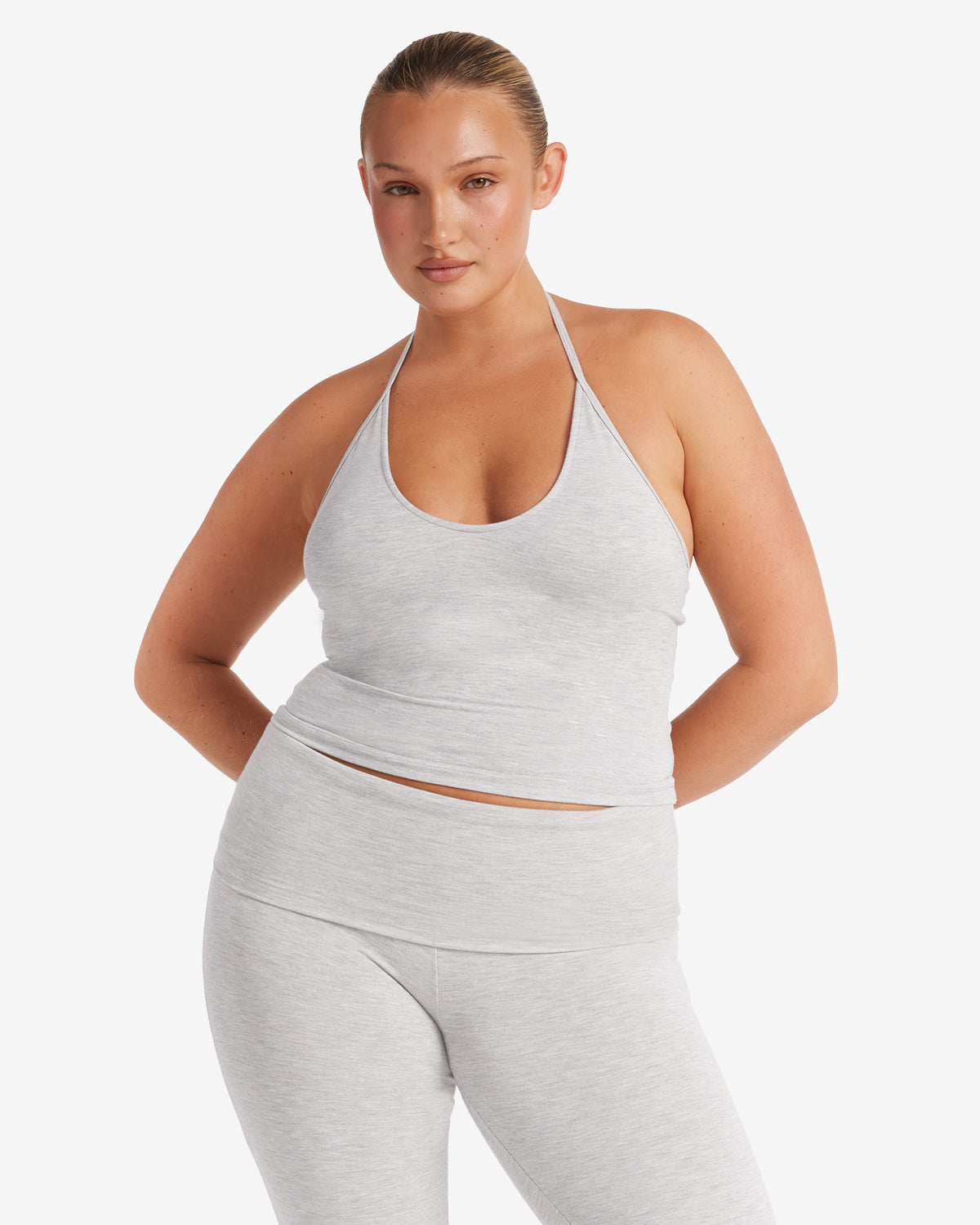 Halter Tie Tank | Light Grey – CSB